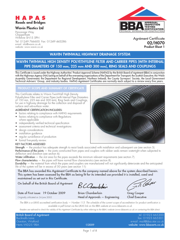 Hapas: Wavin Plastics LTD | PDF