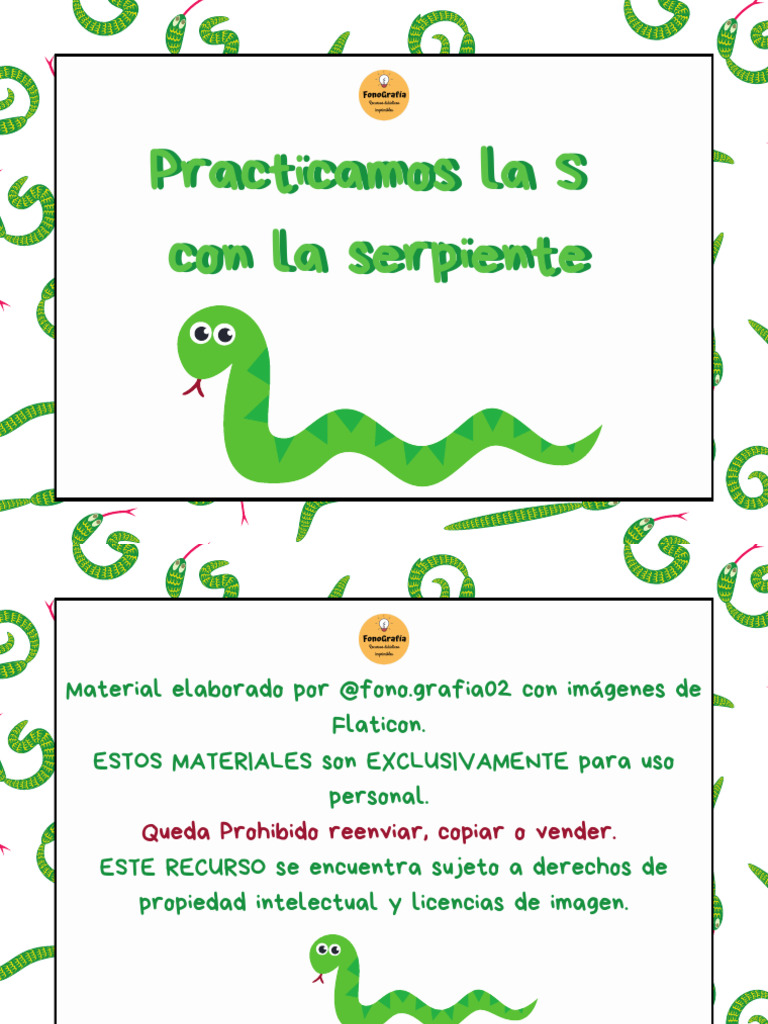 Practicamos La S Con La Serpiente | PDF