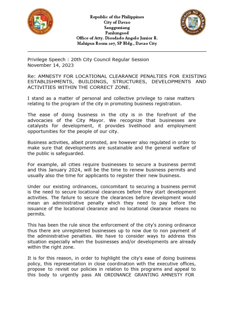 Privilege Speech November 14 2023.docx 2 | PDF