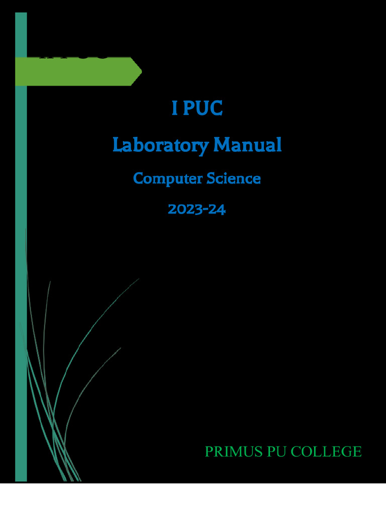 1st PUC Computer Lab Manual-2023 | PDF | Matrix (Mathematics) | C++