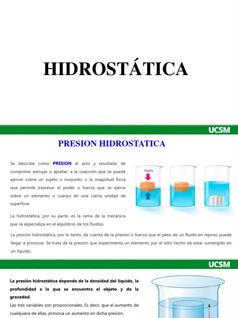 Presión Hidrostática y Experimentos | PDF | Presión | Líquidos