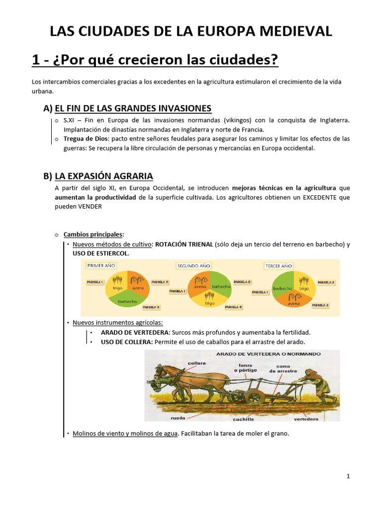 Tema 5 - Las Ciudades de La Europa Medieval | PDF