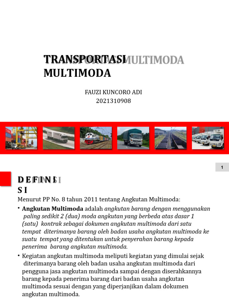 Transportasi Multimoda Fauzi Kuncoro Adi 2021310908 | PDF