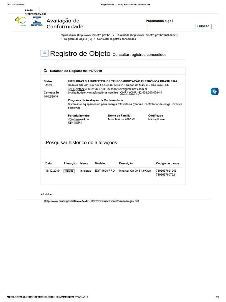 Certificado de Conformidade Inmetro - Adilson Majeski | PDF