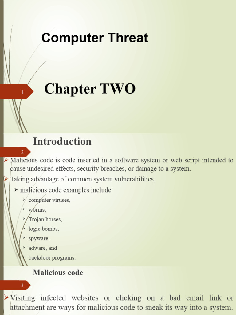 CHAPTER - 2 - Computer Threat | PDF | Denial Of Service Attack | Malware CHAPTER - 2 - Computer Threat | PDF | Denial Of Service Attack | Malware