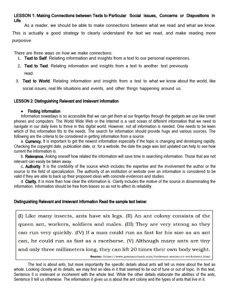 Hand-Outs For Long Quiz | PDF
