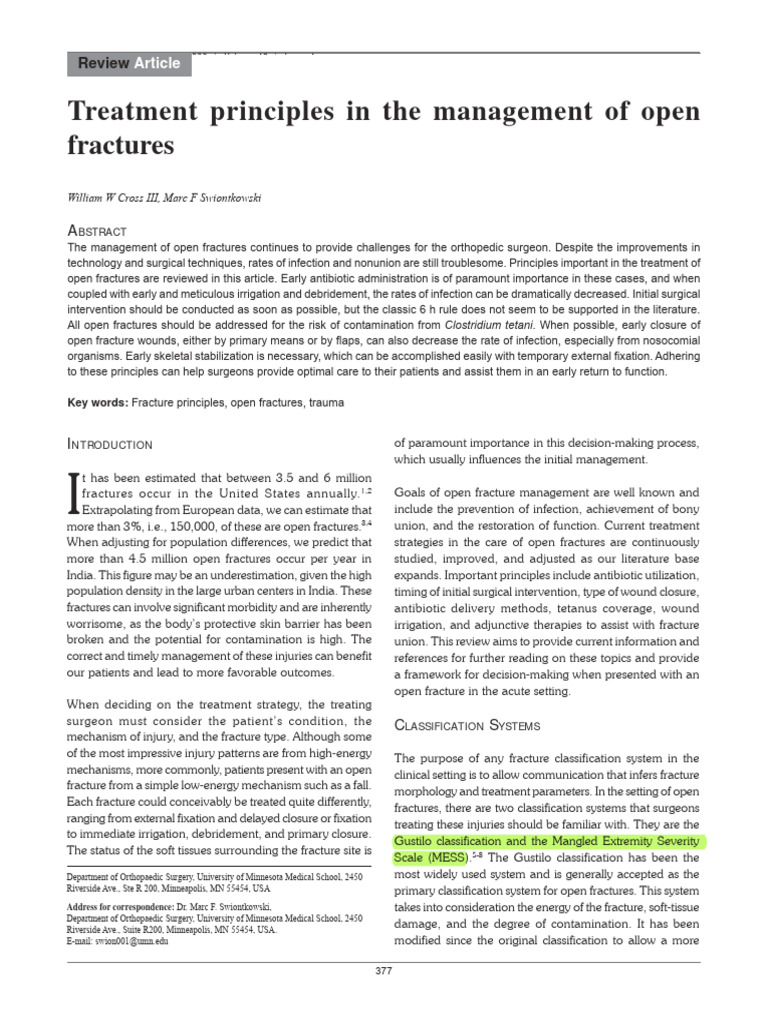 Open Fracture Management | PDF