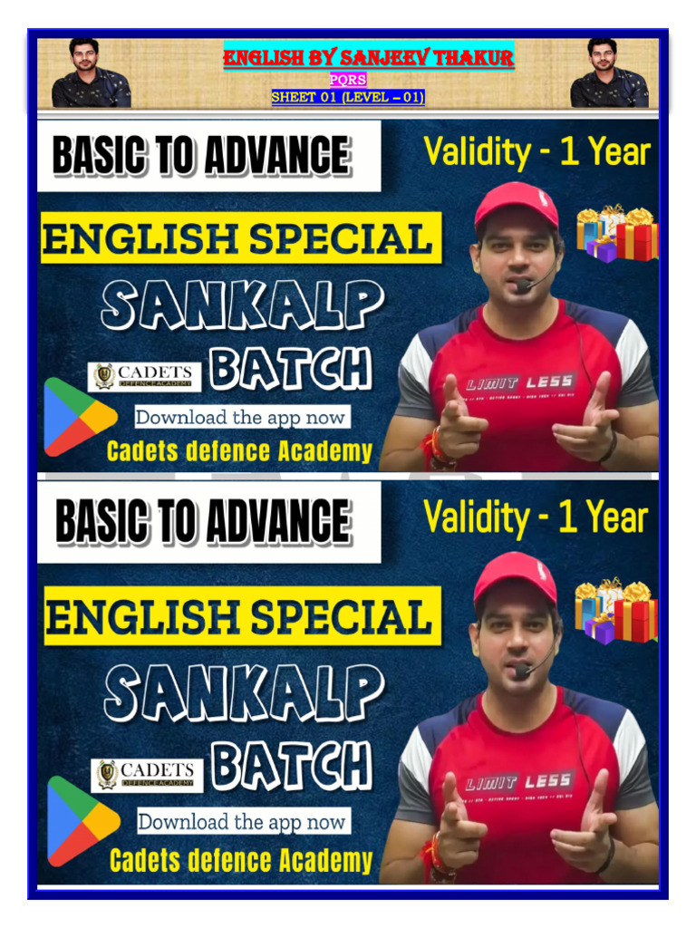 English Special Sankalp Batch | PDF