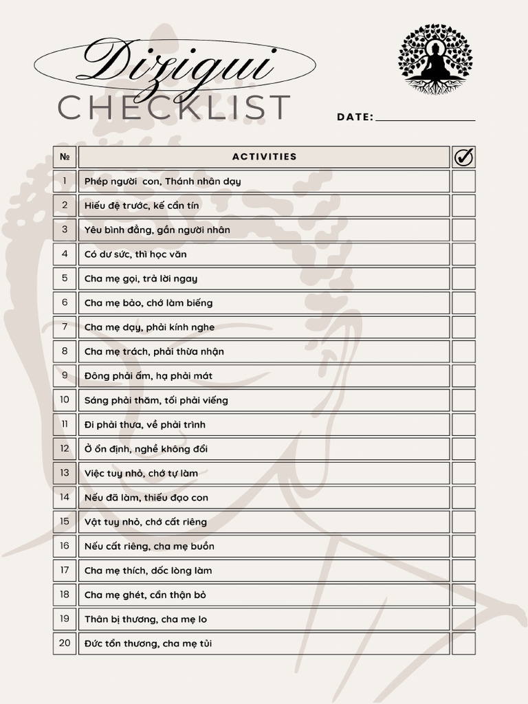 Dizigui Checklist | PDF
