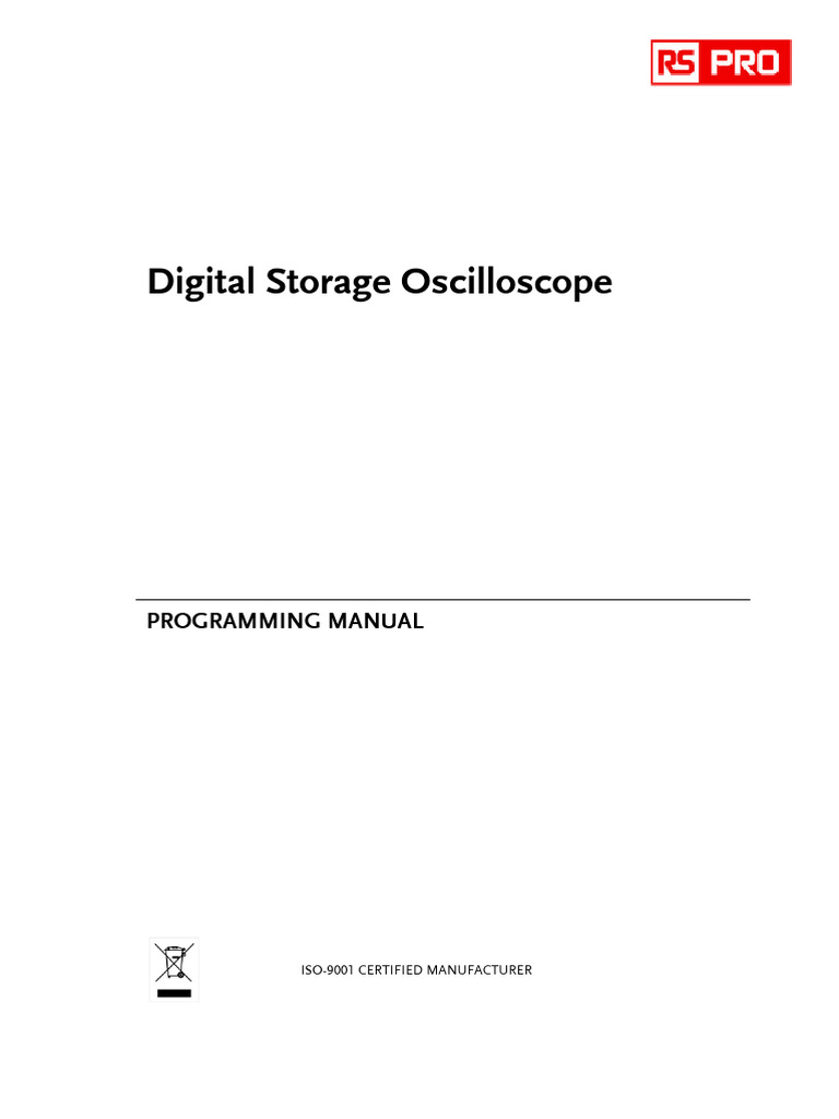 Digital Storage Oscilloscope: Programming Manual | PDF