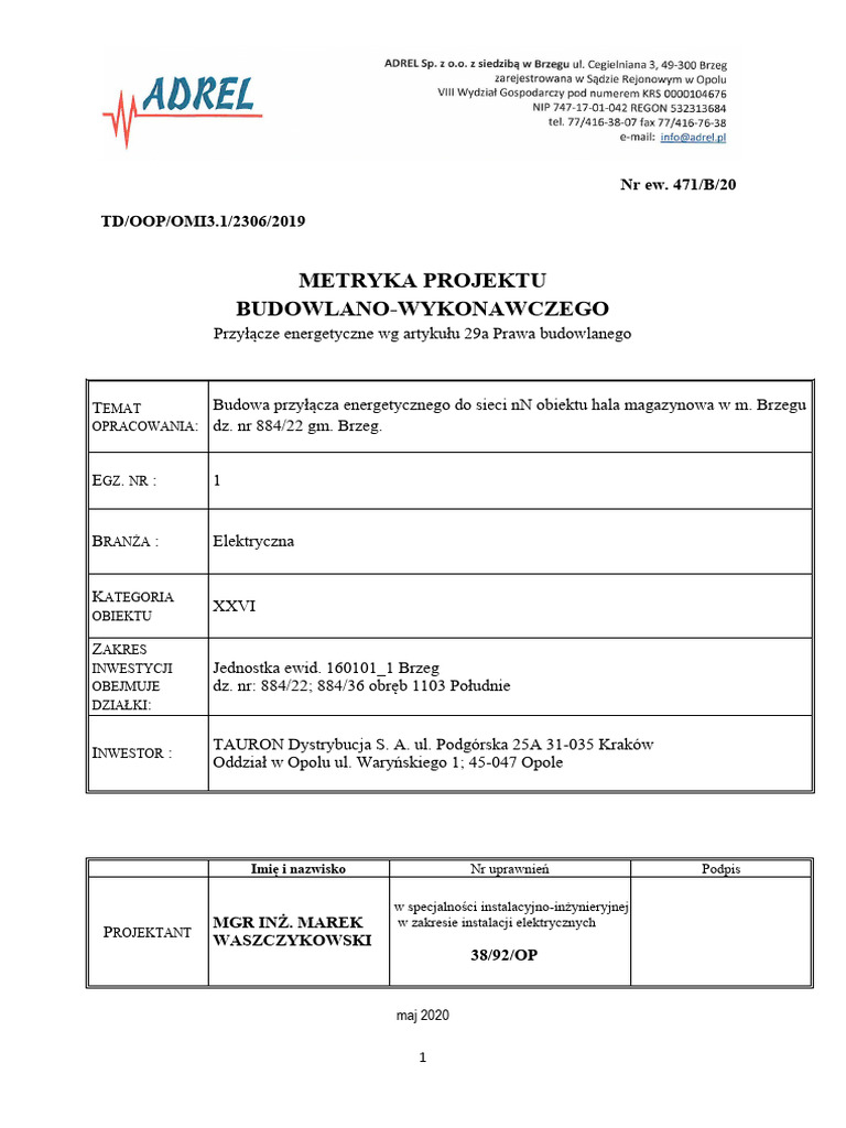 2306 - B - 20 - MŁODYNIA Brzeg | PDF