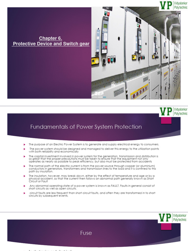 Protective Device A Swtichgear | PDF | Fuse (Electrical) | Electric ...