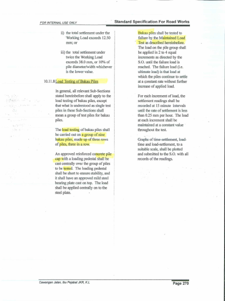 Load Testing On Bakau Piles | PDF