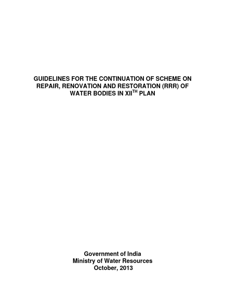 RRR Scheme Guidelines for Water Bodies | PDF