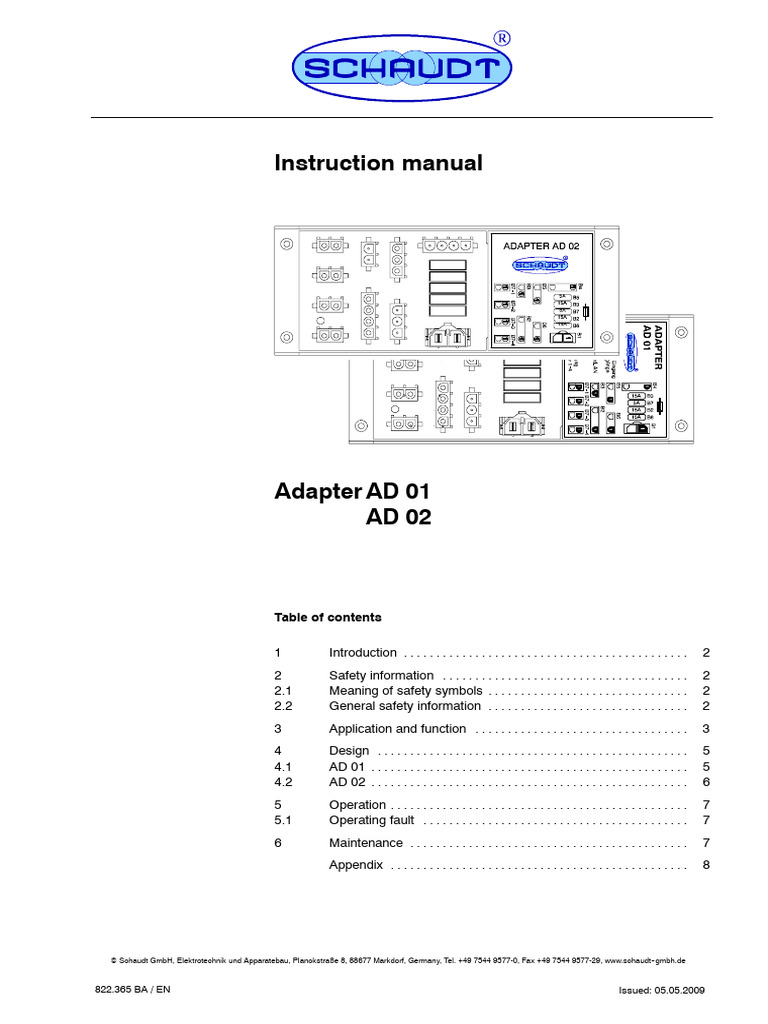Schaudt AD 01 | PDF