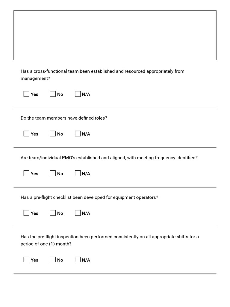 TPM Criteria - Prerequisite Level Checklist | PDF