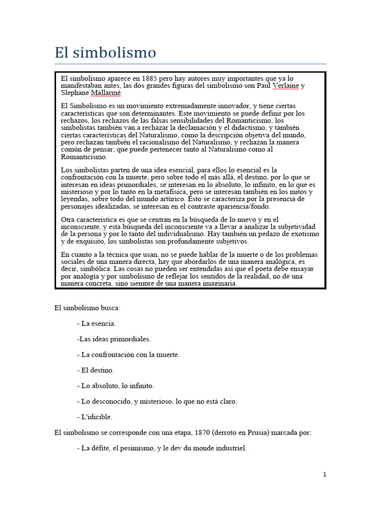 Tema 5-El Simbolismo | PDF