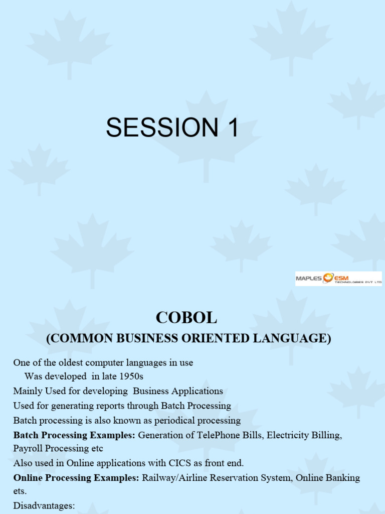 COBOL Session 1 | PDF