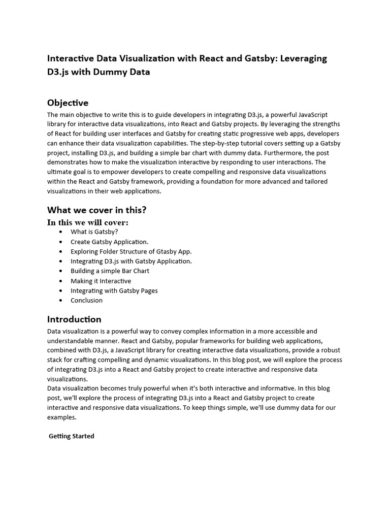 03 - Interactive Data Visualization With React and Gatsby | PDF | Web Application | World Wide Web