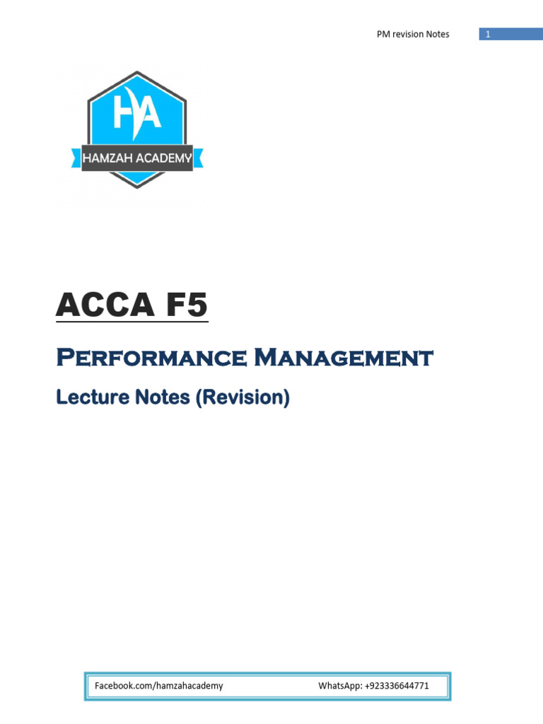 F5 Revision Lecture Notes | PDF