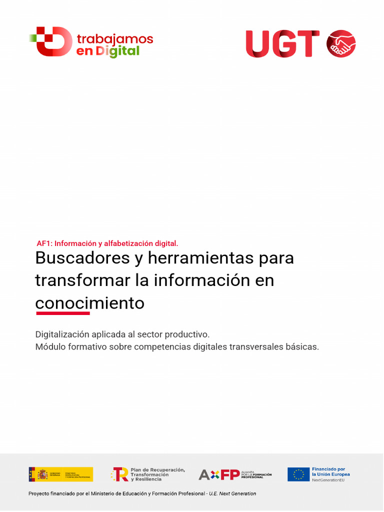 AF1 - UD3 - Buscadores y Herramientas para Transformar La Información en Conocimiento | PDF
