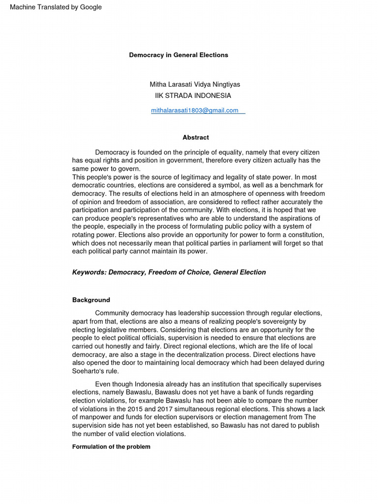 Demokrasi Dalam Pemilihan Umum | PDF