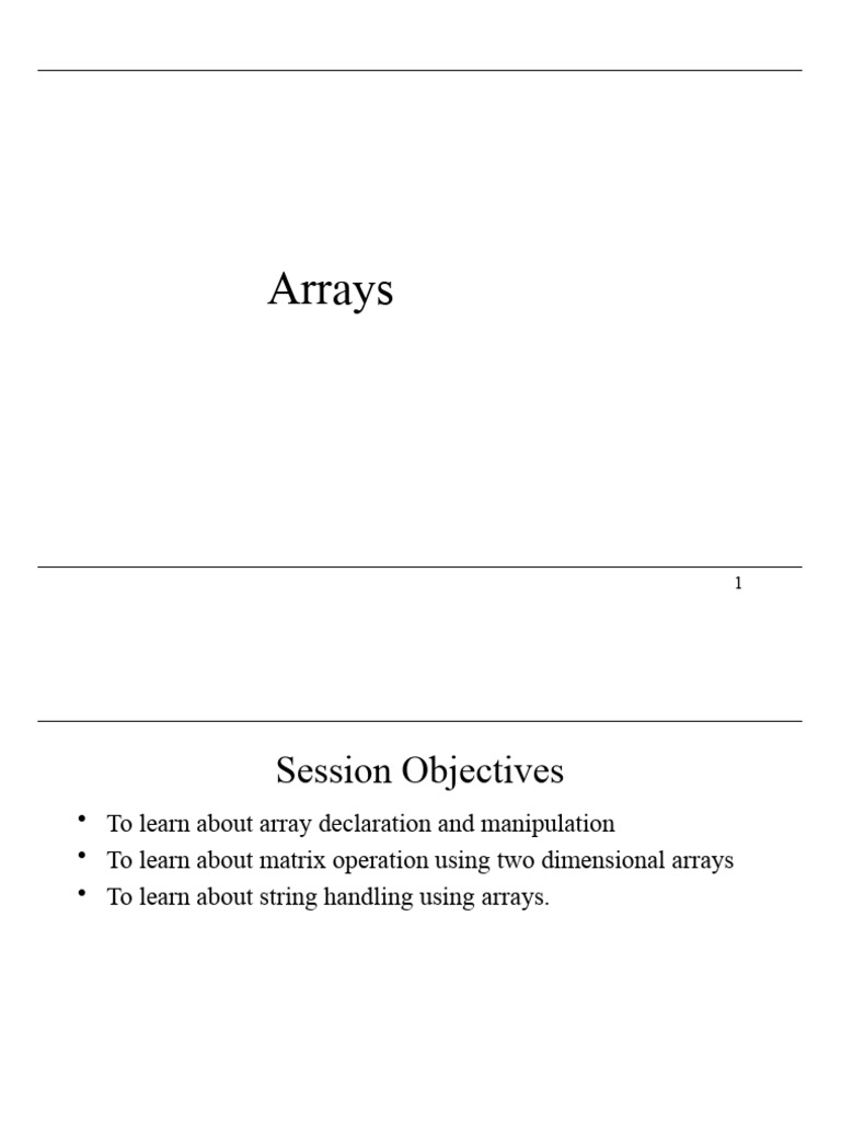 Chapter 07 - Arrays - Students | PDF | Teaching Methods & Materials ...