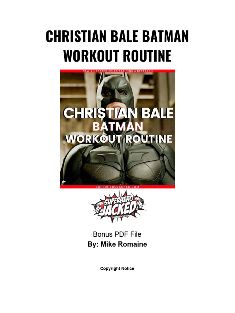 Christian Bale Batman Workout Routine PDF | PDF