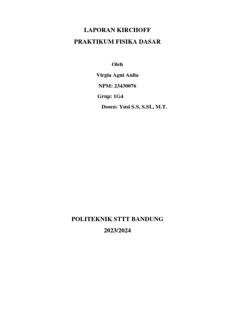 Laporan Kirchoff | PDF