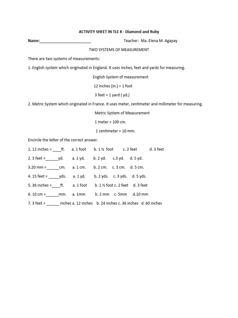 Activity Sheet in Tle 8 | PDF Activity Sheet in Tle 8 | PDF