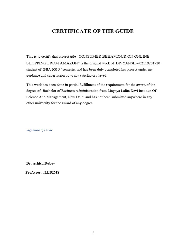 Certificate of The Guide | PDF