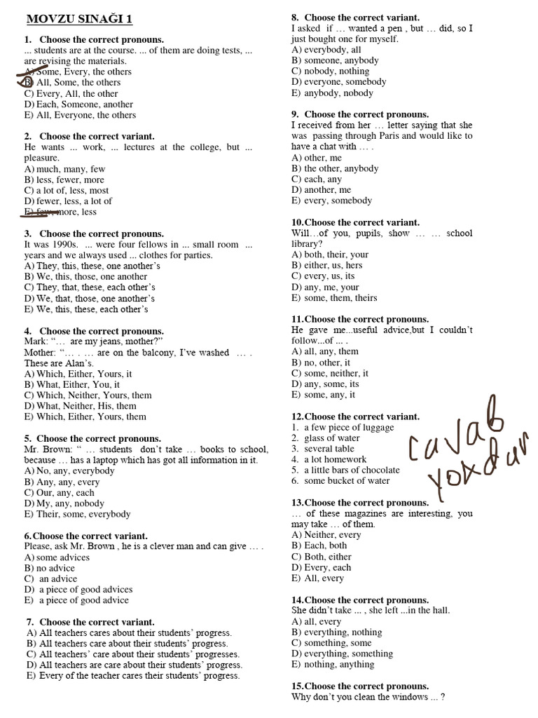 Sinaq Ingilis Dili | PDF