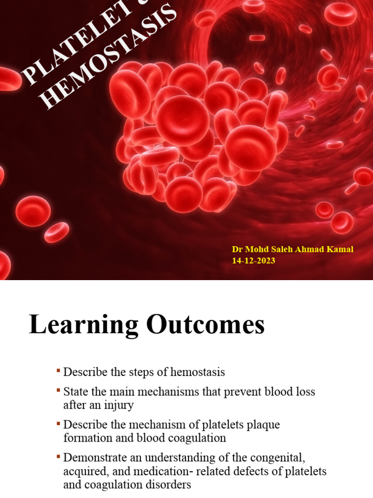 Platelet and Hemostasis MD 2023 | PDF | Science & Mathematics