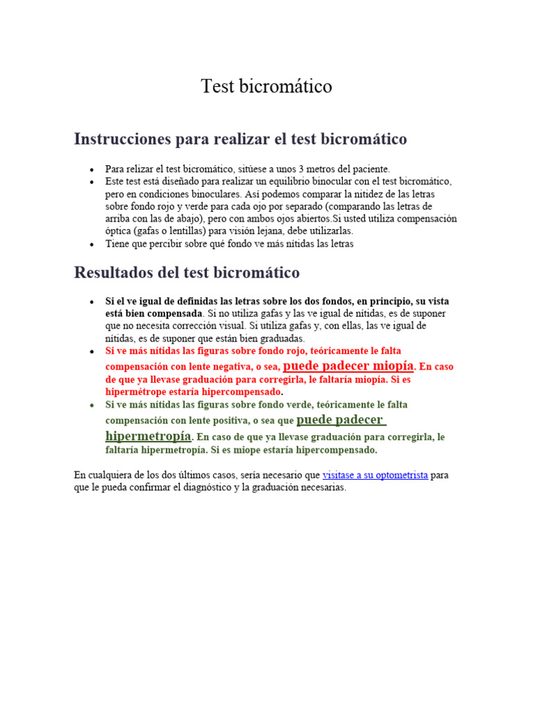 Test Bicromático | PDF
