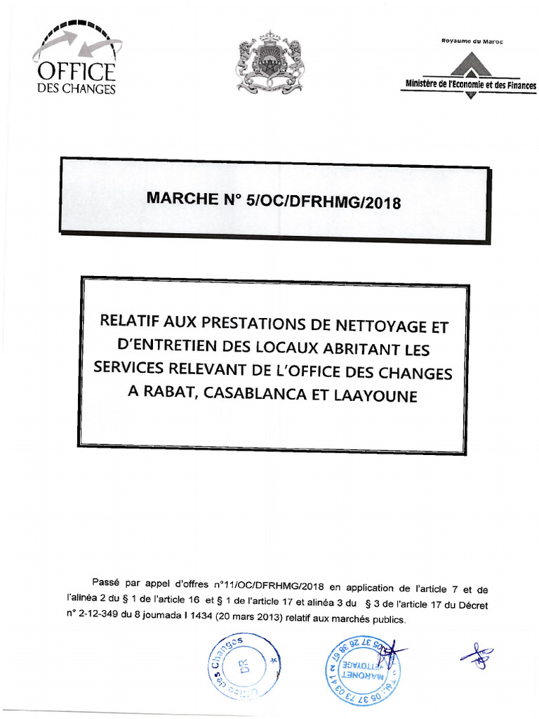 Marché Nettoyage Rabat Maronet | PDF