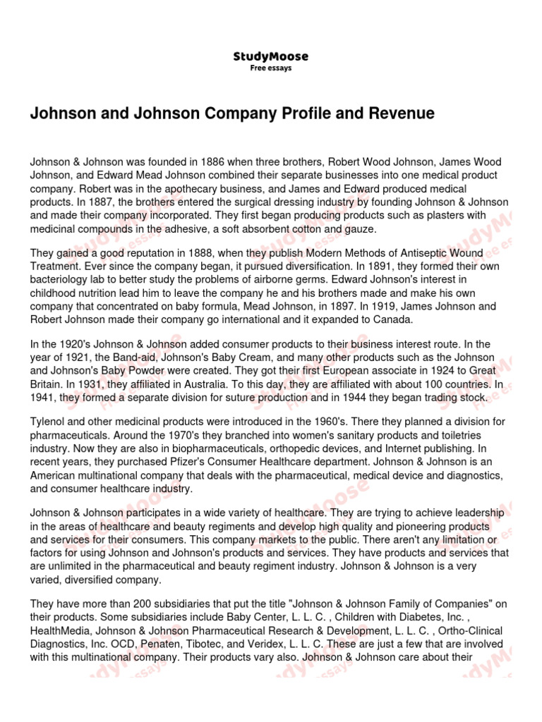 Johnson_and_Johnson_Company_Profile_and_Revenue | PDF | Johnson ...