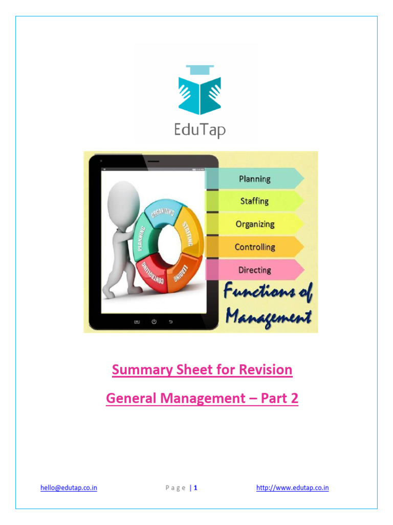 General Management Revision Summary | PDF | Career & Growth