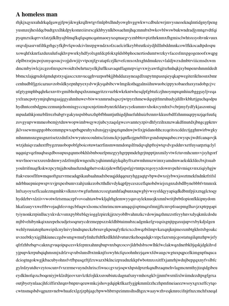 Homeless Man Story Analysis | PDF