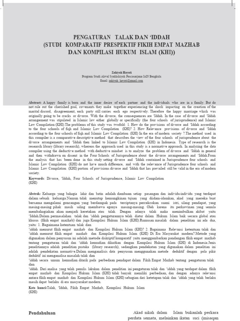 Tentang Thalak Dan Iddah | PDF