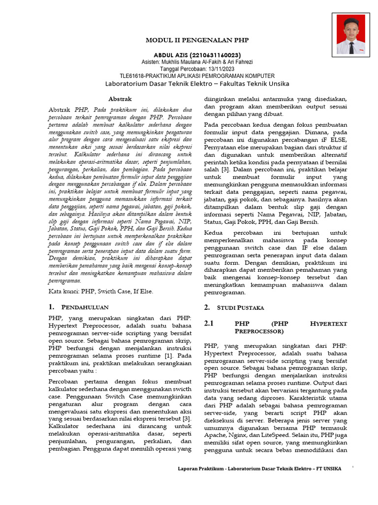 Modul PHP untuk Mahasiswa Teknik | PDF