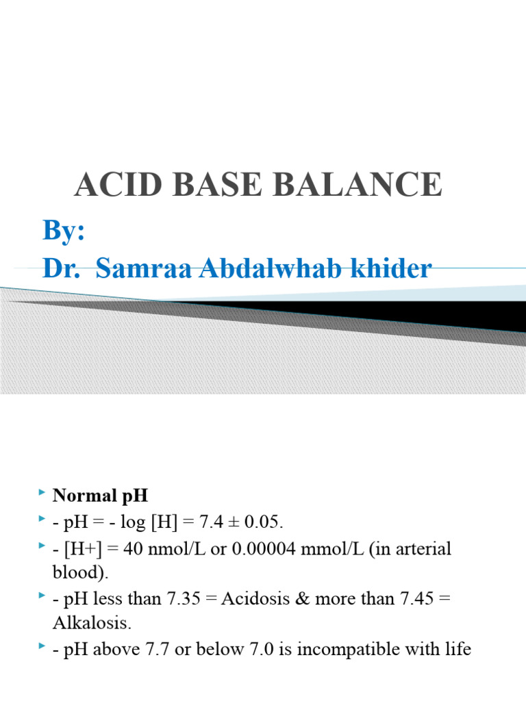 Acid Base Balance | PDF