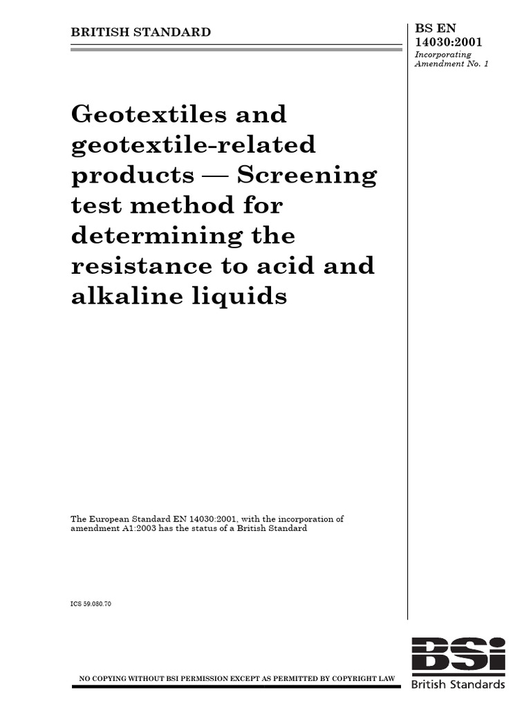 Screening Methods For Geotextiles | PDF