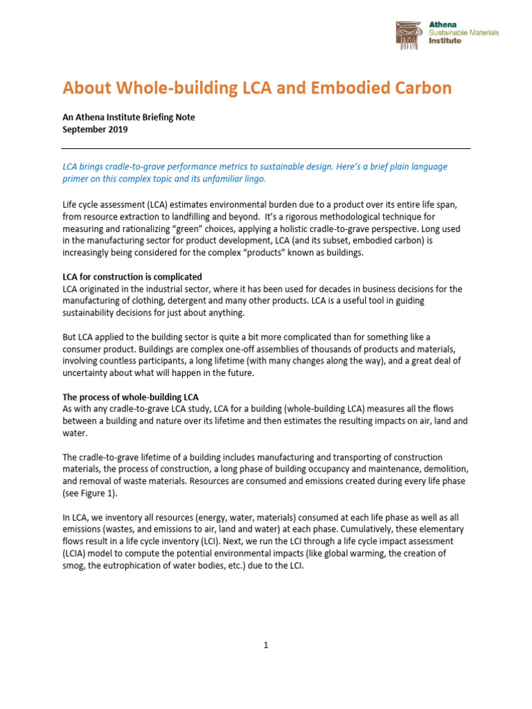 About Wblca | PDF | Life Cycle Assessment | Greenhouse Gas