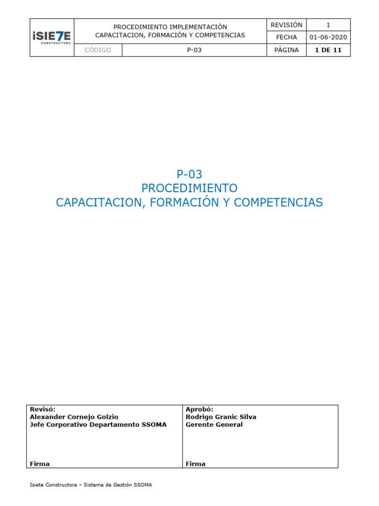 Implementación Capacitación SSOMA | PDF | Creación de capacidad | Seguridad y salud ocupacional