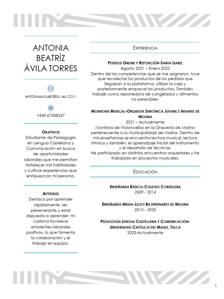 Antonia Ávila CV PDF | PDF