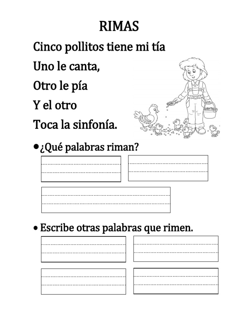 Librito y Fichas Rimas | PDF