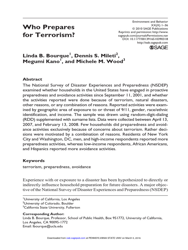 Who Prepares For Terrorism | PDF