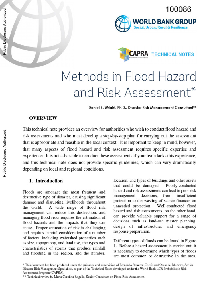 WP P144982 Box393219B PUBLIC Methods in Flood Hazards and Risk Assessment | Download Free PDF ...