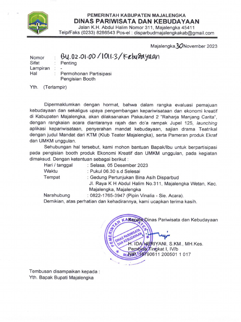 Partisipasi Booth Ekraf Majalengka 2023 | PDF