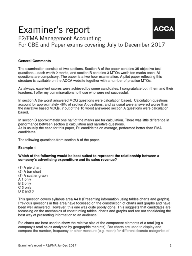 F2/FMA Exam Report Jul-Dec 2017 | PDF